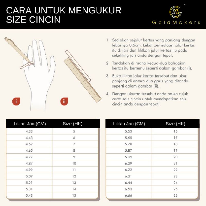 Cincin Belah Rotan Emas 916 - GoldMakers